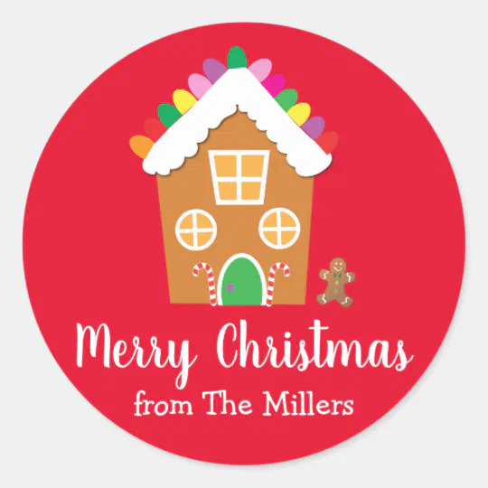 Christmas Gingerbread House Sticker | Zazzle.com