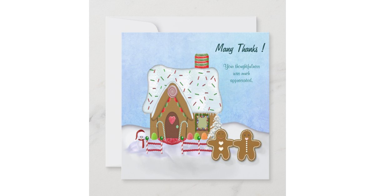 Christmas Gingerbread House Thank You | Zazzle