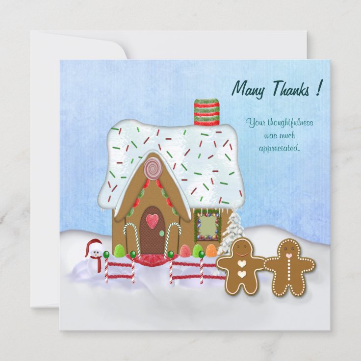 Christmas Gingerbread House Thank You | Zazzle