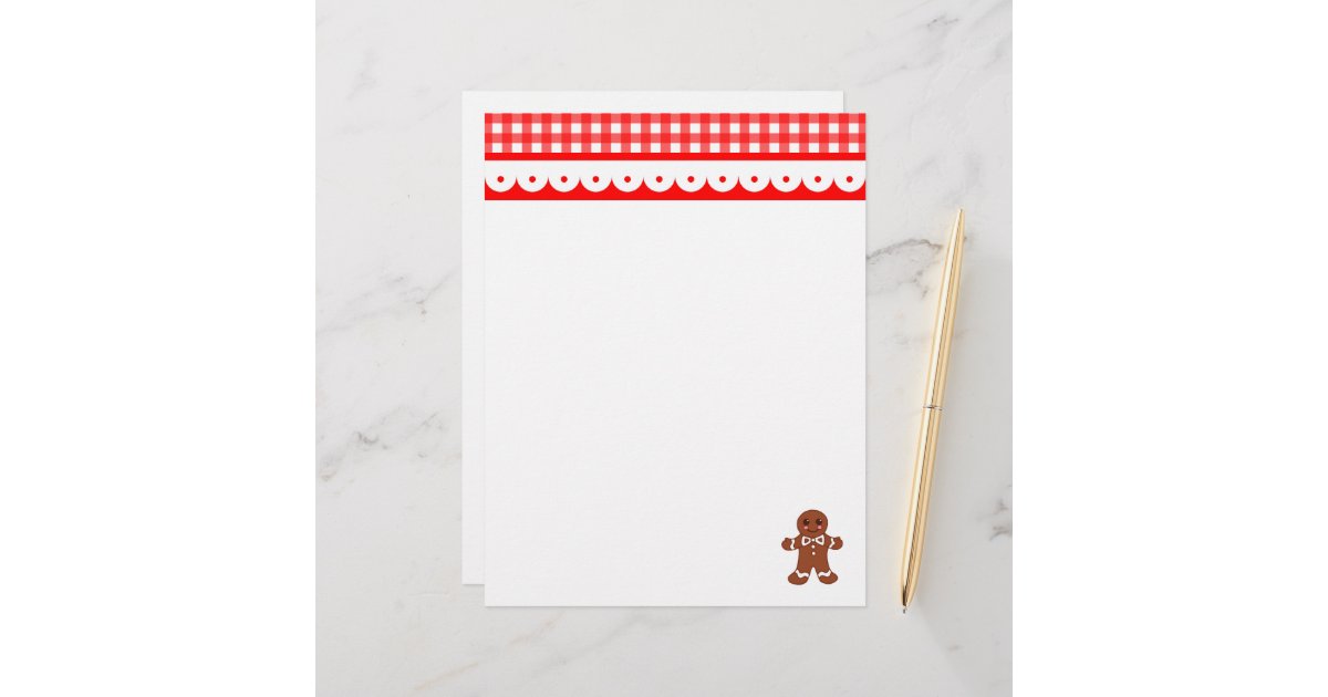 Christmas Gingerbread Letterhead | Zazzle