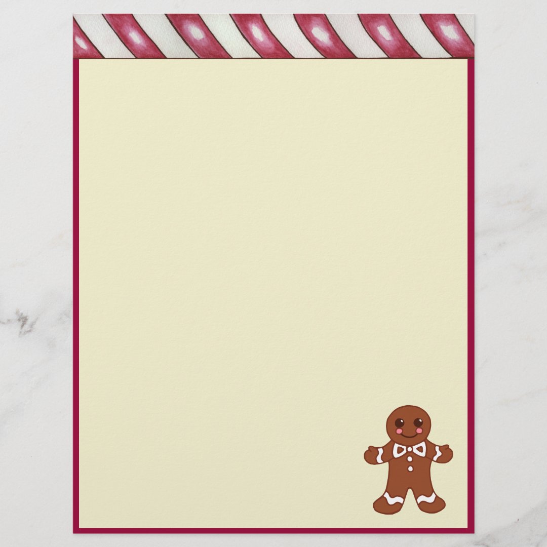 Christmas Gingerbread Letterhead | Zazzle