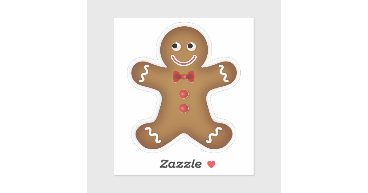 Christmas Gingerbread Man Contour Sticker | Zazzle