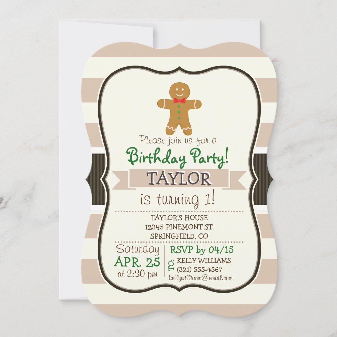 Christmas Gingerbread Man Invitation | Zazzle