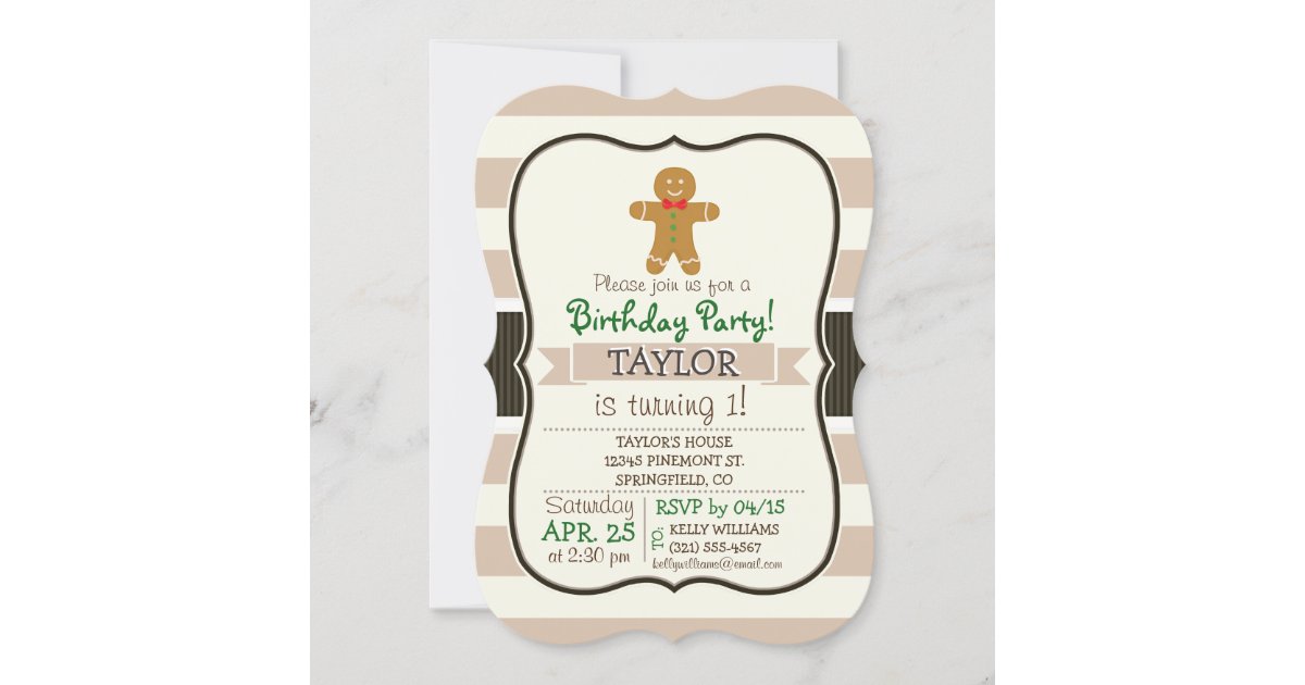 Christmas Gingerbread Man Invitation | Zazzle