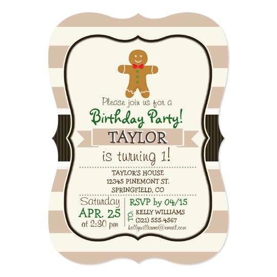 Christmas Gingerbread Man Invitation | Zazzle.com
