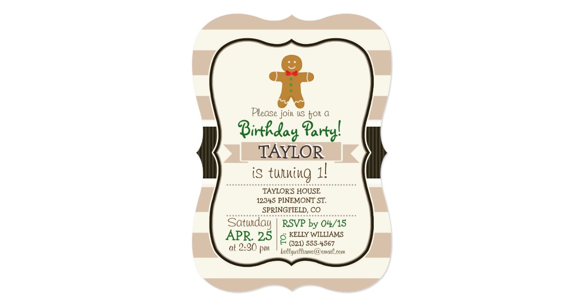 Christmas Gingerbread Man Invitation | Zazzle.com