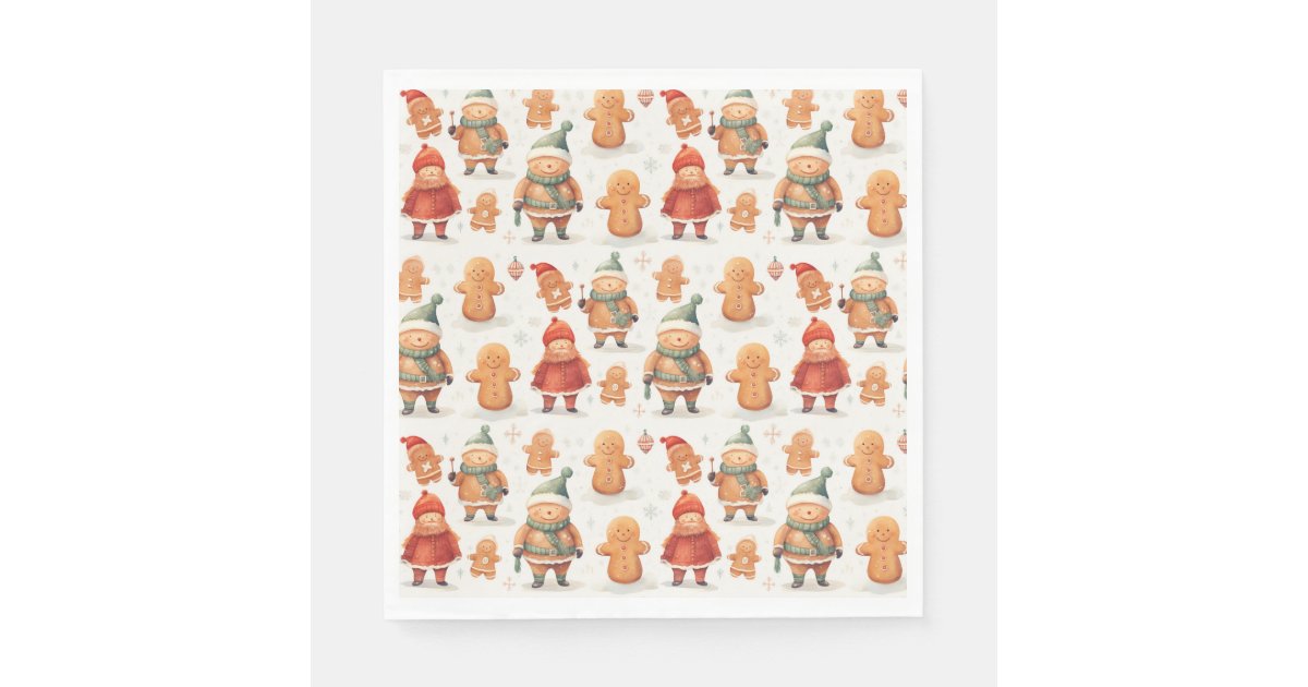 Christmas Gingerbread Man Napkins | Zazzle