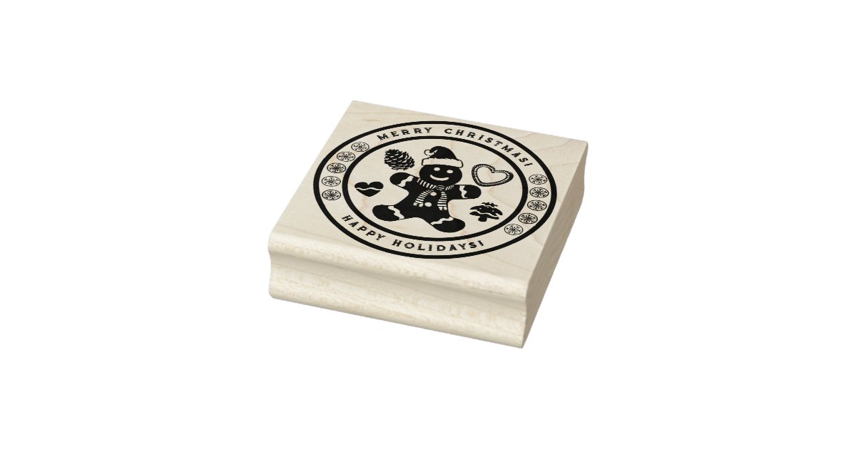 Christmas Gingerbread Man Rubber Stamp | Zazzle