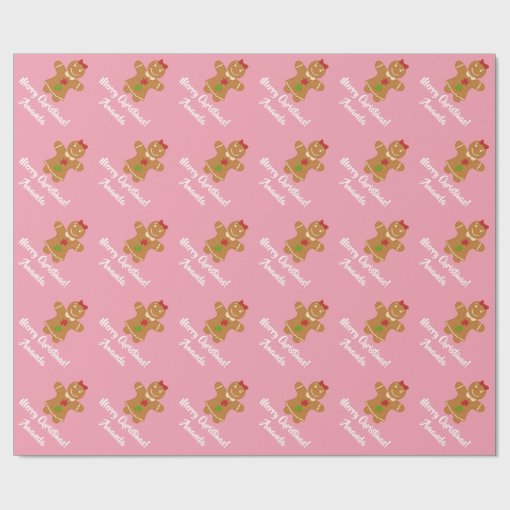 Christmas Gingerbread Man wrapping paper | Zazzle