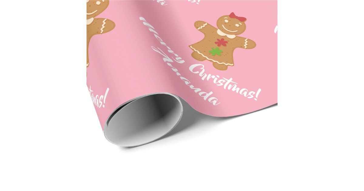 Christmas Gingerbread Man wrapping paper | Zazzle