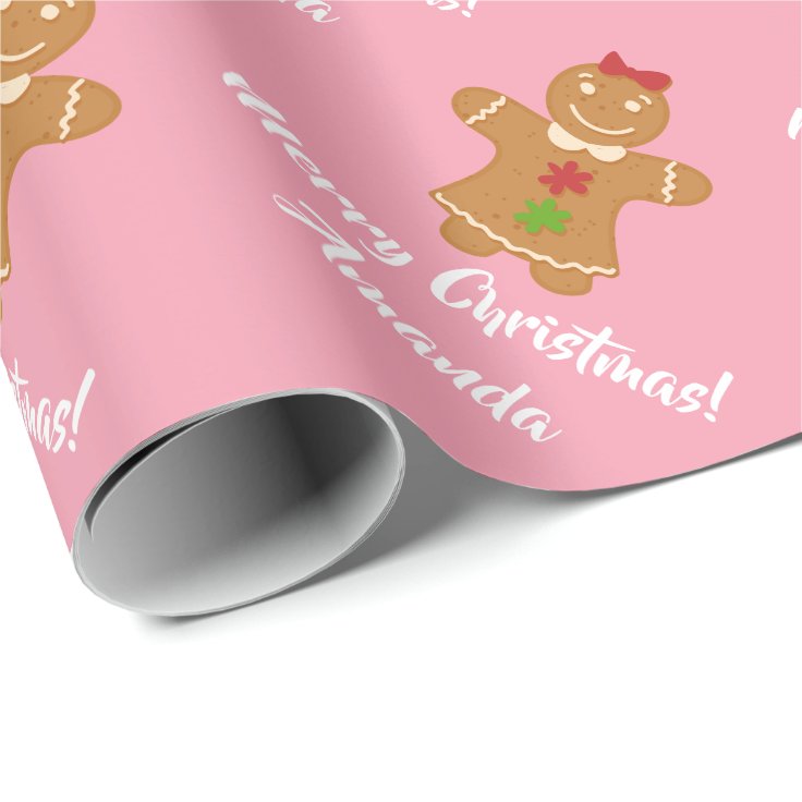 Christmas Gingerbread Man wrapping paper | Zazzle