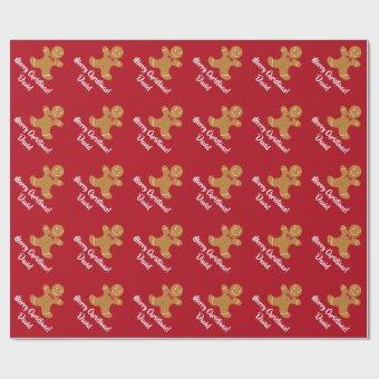Christmas Gingerbread Man wrapping paper | Zazzle