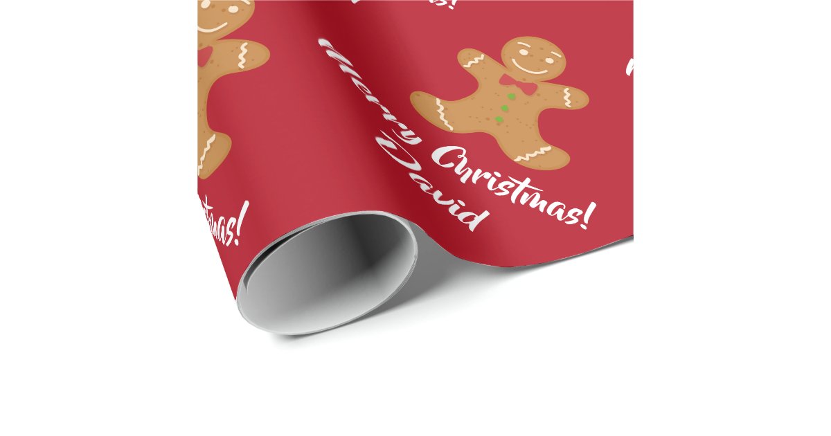 Christmas Gingerbread Man wrapping paper | Zazzle