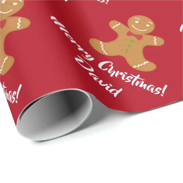 Christmas Gingerbread Man wrapping paper | Zazzle