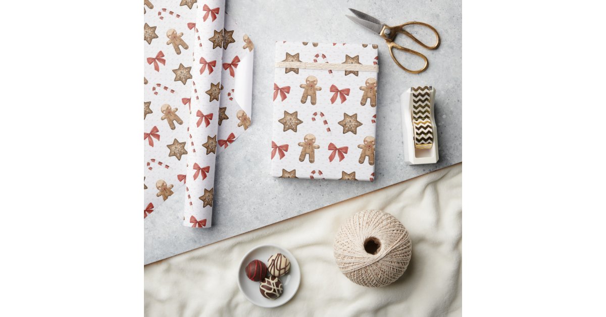 Christmas Gingerbread Man Wrapping Paper | Zazzle
