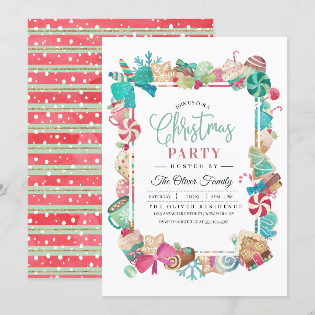 Christmas Gingerbread Party Invitation | Zazzle