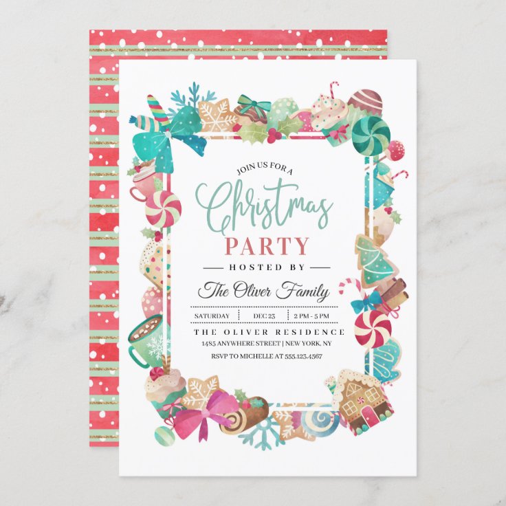 Christmas Gingerbread Party Invitation | Zazzle