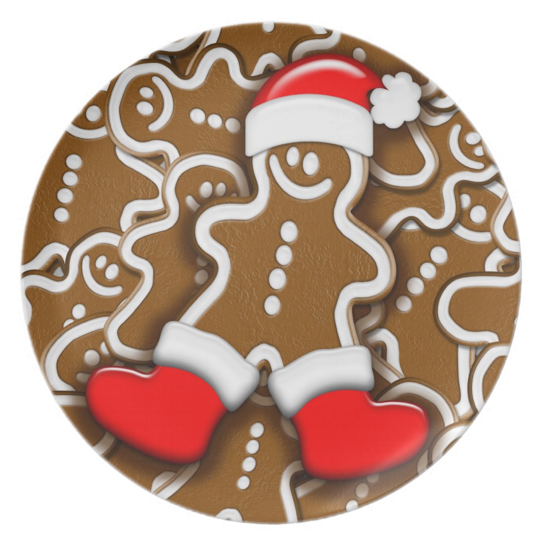 Christmas Gingerbread Santa Claus Plate | Zazzle