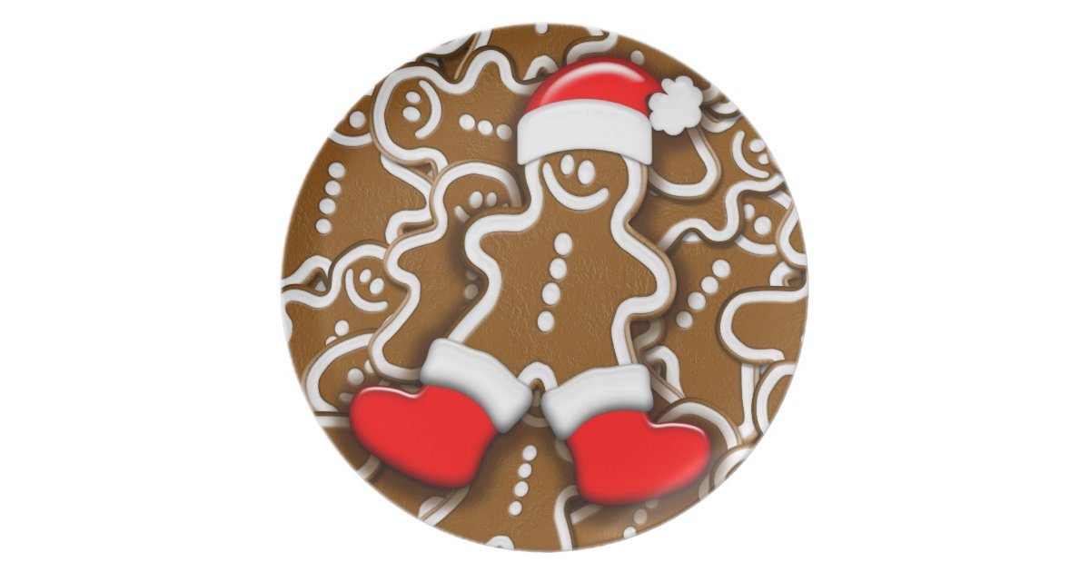 Christmas Gingerbread Santa Claus Plate | Zazzle