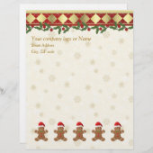 Christmas Gingerbread santa cookies Letterhead | Zazzle