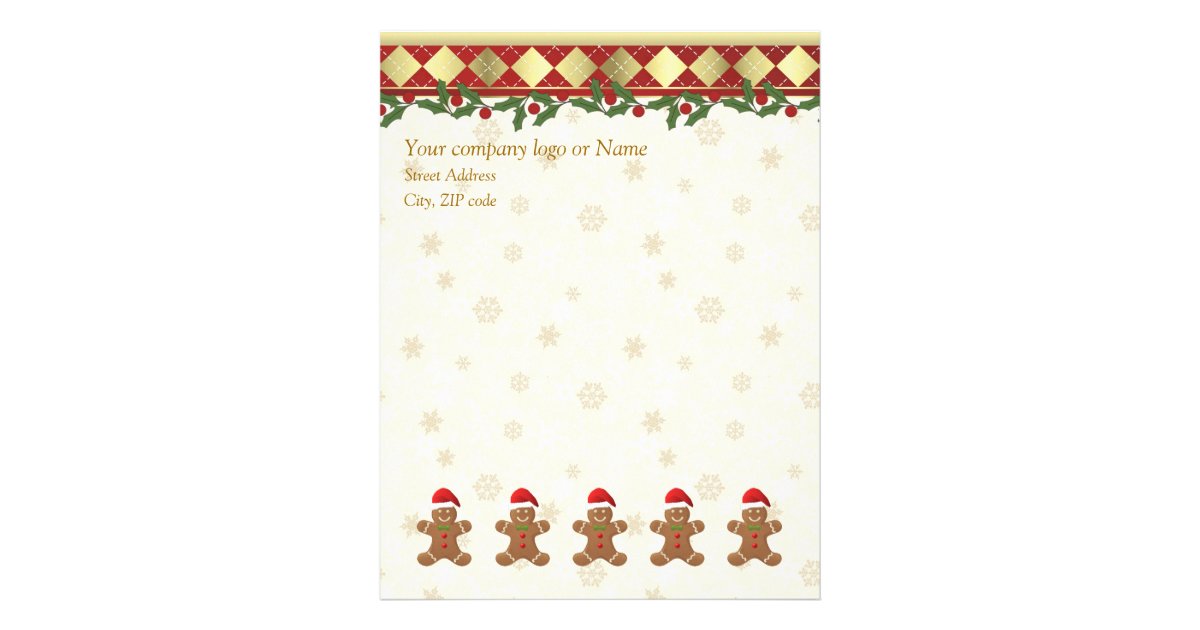 Christmas Gingerbread santa cookies Letterhead | Zazzle.com