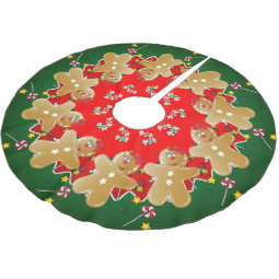 Christmas Gingerbread Sweet Candies Brushed Polyester Tree Skirt | Zazzle