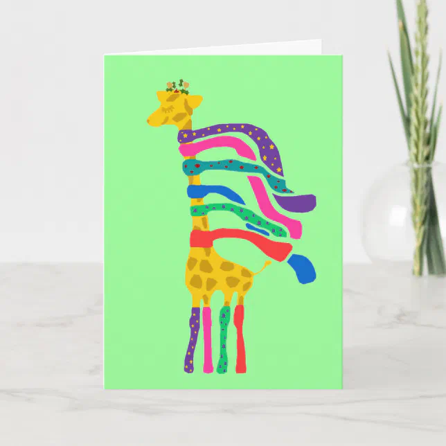 Christmas Giraffe card | Zazzle