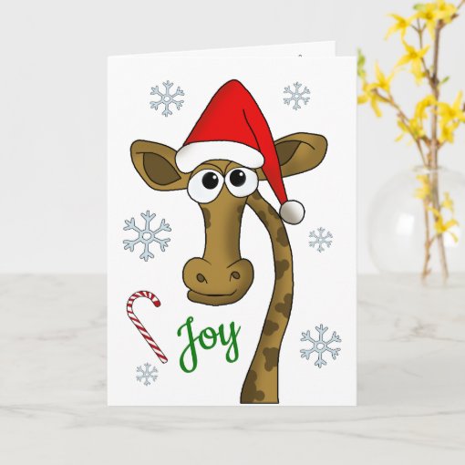 Christmas giraffe card | Zazzle
