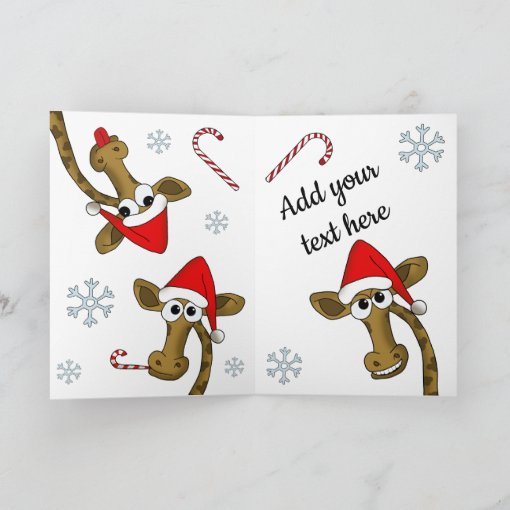 Christmas giraffe card | Zazzle