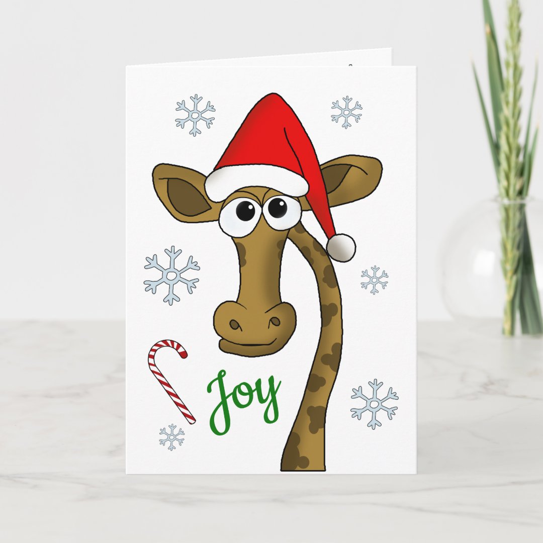 Christmas giraffe card | Zazzle