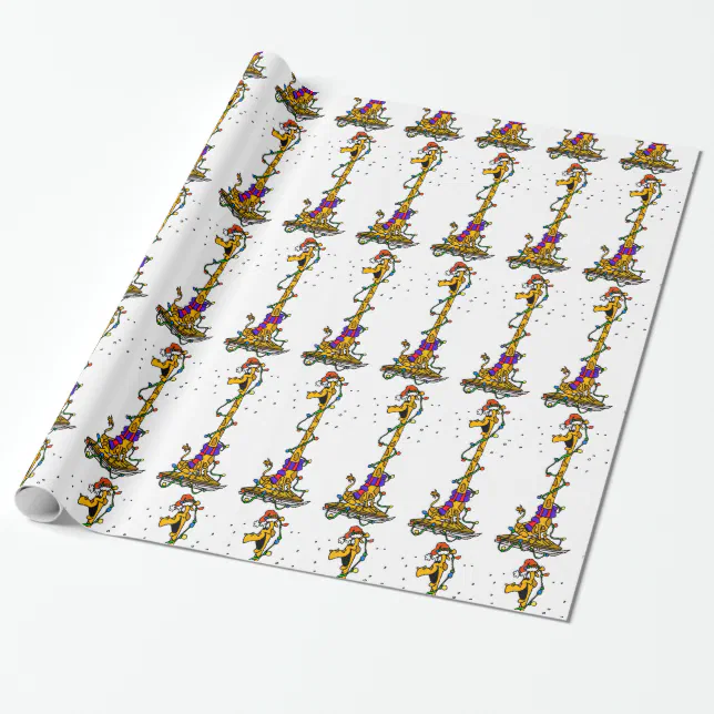 Christmas Giraffe Wrapping Paper | Zazzle