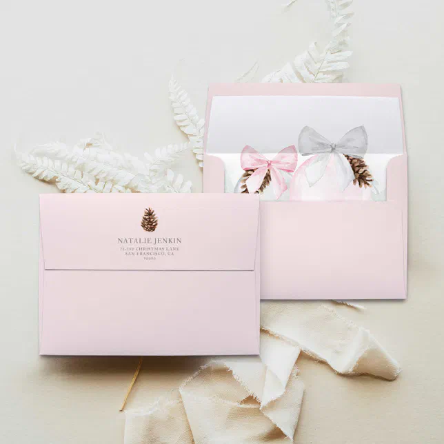 Christmas Girl Baby Shower Pink Envelope | Zazzle