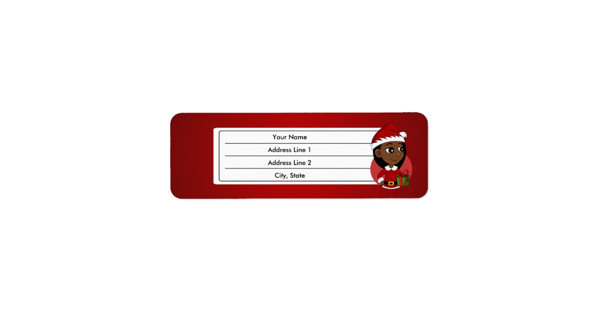 Christmas girl cartoon label | Zazzle