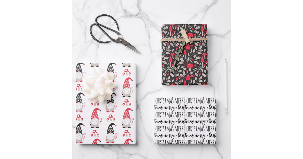 Christmas Gnome Holiday Wrapping Paper Sheets | Zazzle