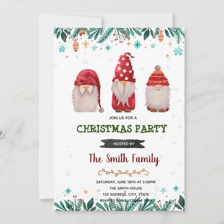 Christmas gnome invitation | Zazzle