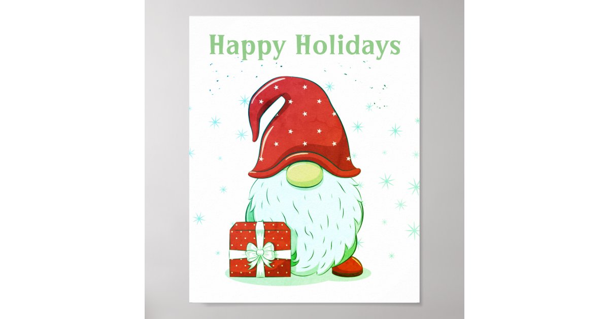 Christmas Gnome Poster | Zazzle