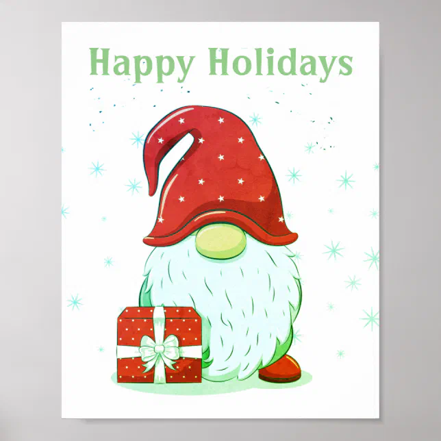 Christmas Gnome Poster | Zazzle