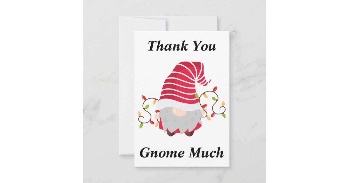 Christmas Gnome Thank You Card | Zazzle