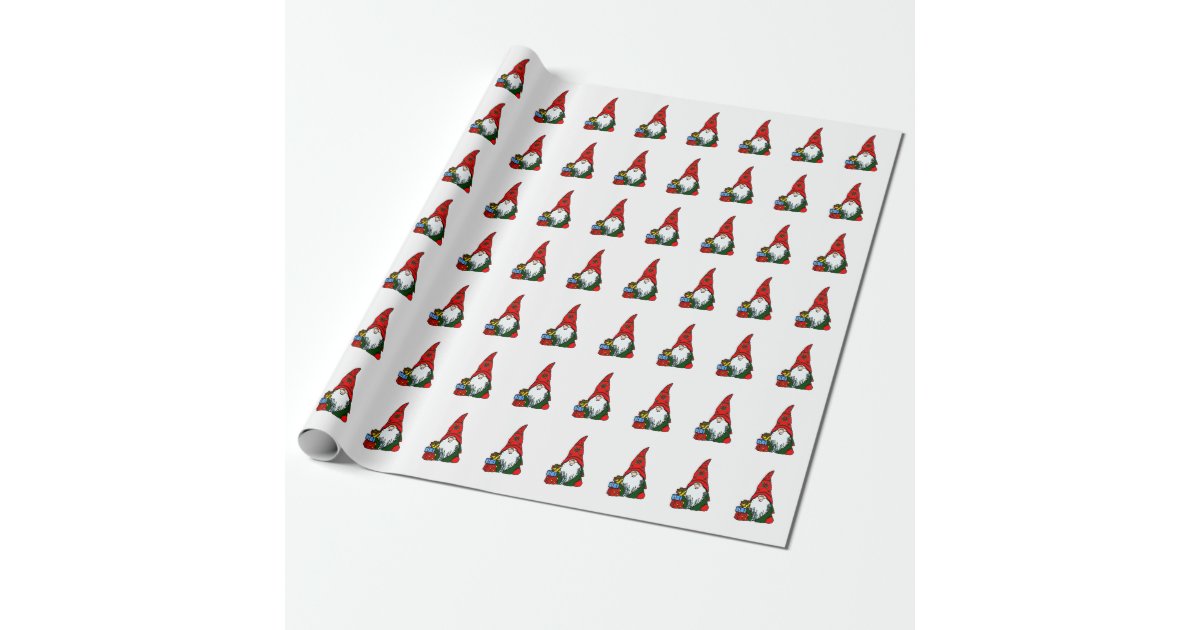 Christmas Gnome Wrapping Paper | Zazzle