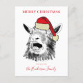 Christmas Goat Screaming personalized Holiday Postcard | Zazzle