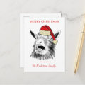 Christmas Goat Screaming personalized Holiday Postcard | Zazzle