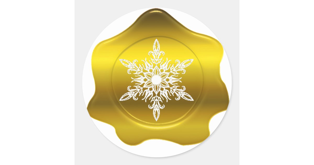 Christmas Gold Wax Seal Stickers | Zazzle