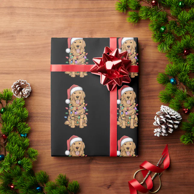 Christmas Golden Retriever Dog Lover Gift Mom Dad Wrapping Paper | Zazzle