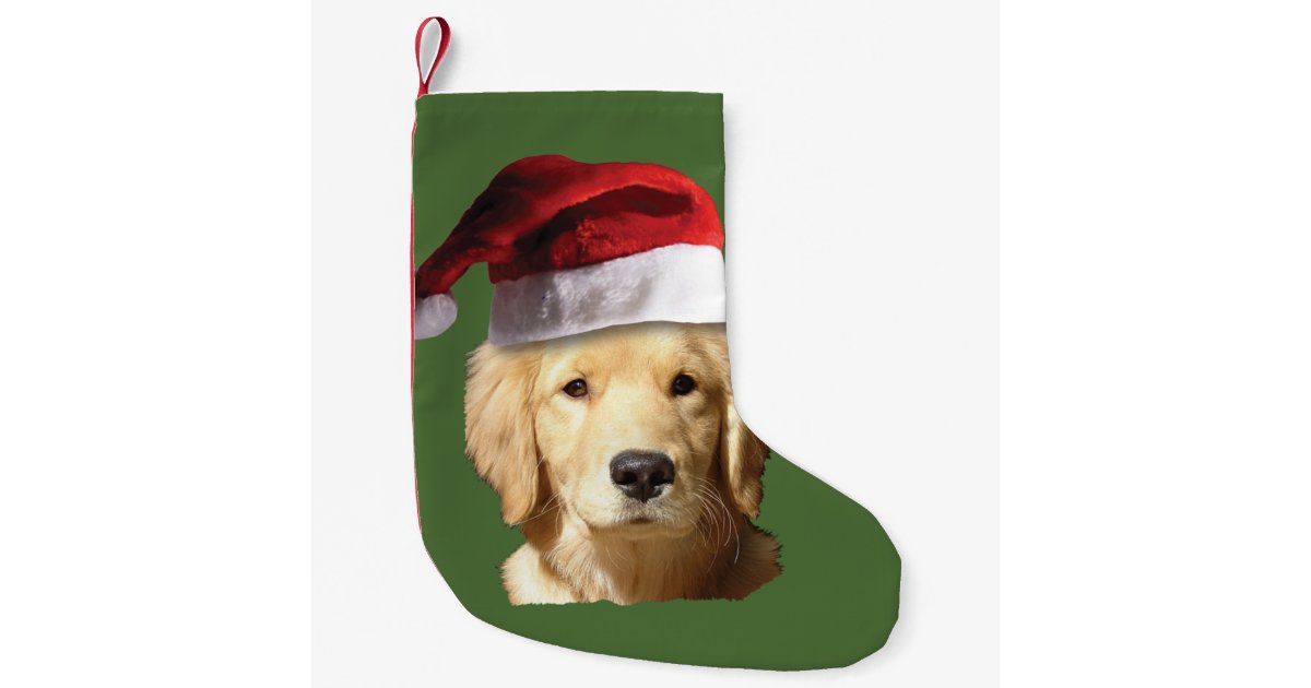 Christmas Golden Retriever Small Christmas Stocking | Zazzle