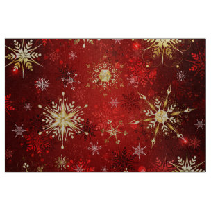 Red Christmas pattern Fabric | Zazzle