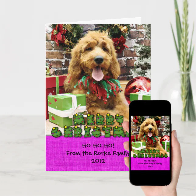 Christmas - GoldenDoodle - Claire Holiday Card | Zazzle