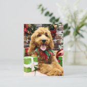 Christmas - GoldenDoodle - Claire Holiday Postcard | Zazzle
