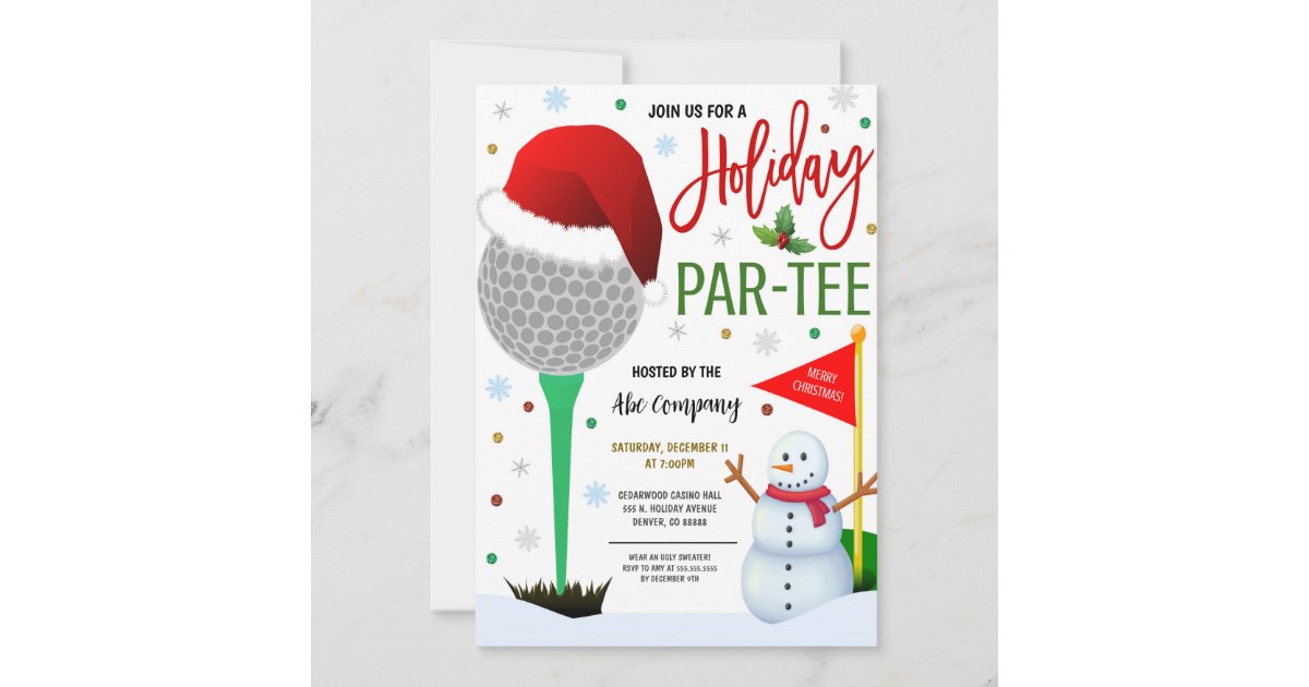 Christmas Golf Party Invitation | Zazzle
