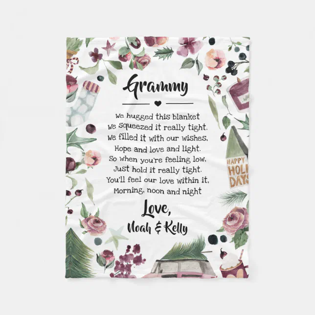 Christmas Grandma Grammy Nana from Grandkids Fleece Blanket | Zazzle