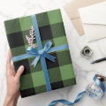Christmas Green & Black Jumbo Buffalo Check Plaid Wrapping Paper | Zazzle
